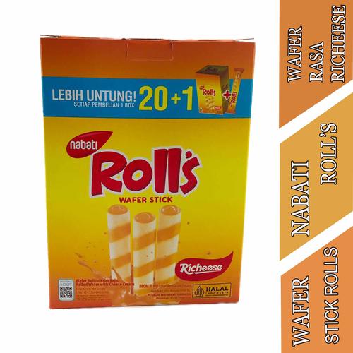 Jual Wafer Richeese - Nabati Roll's - Wafer Stick Keju - 1 Box Isi ...