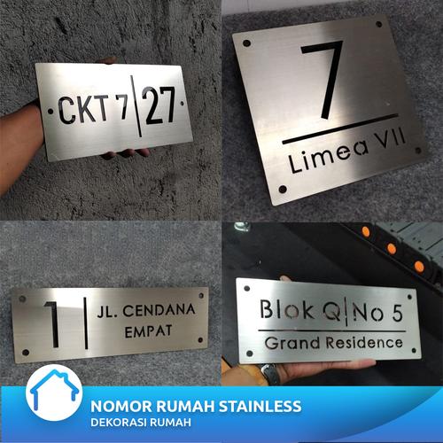 Jual Plat Nomor Rumah Stainless Steel Minimalis 01 - 20x10cm - 1mm ...