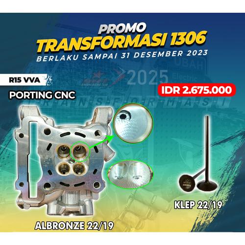 Jual HEAD PORTING CNC ALBROZE + KLEP 22/19 | R15 VVA | BRT - Kota Bandung - BACIP MOTO | Tokopedia