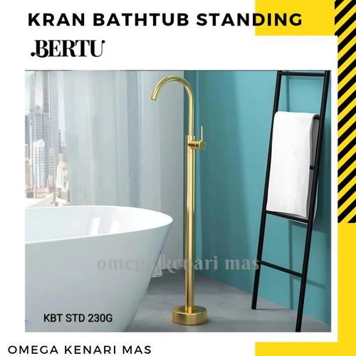 Jual KRAN BATHTUB LANTAI STANDING SHOWER FLOOR MIXER PANAS DINGIN GOLD ...