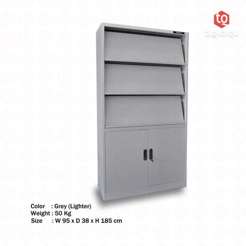 Jual Rak Besi Buku Majalah Perpustakaan Lemari Besi 2 Pintu Ayun Swing ...