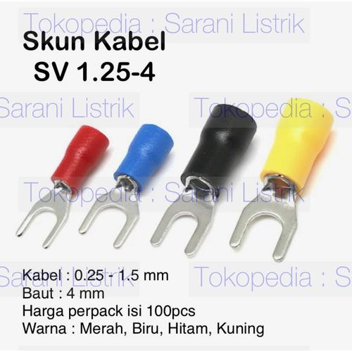 Jual Terminal Skun Kabel Fork Skun Y SV 1.25-4 SV1.25-4 - 100pcs - Merah - Jakarta Pusat ...