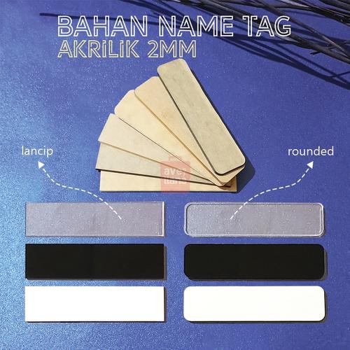Jual Name Tag Bahan Papan Nama Dada Akrilik Polos 8X2 cm Tebal 2mm ...