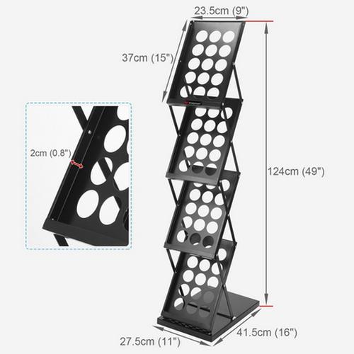 Jual Rak Brochure Lipat/Rak Brosur Besi Alumunium A4/rak buku majalah ...