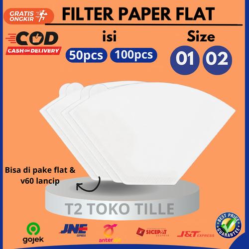Promo Kertas Saringan Kopi Filter Paper V60 Flat Datar Bottom 1-4 Cups ...