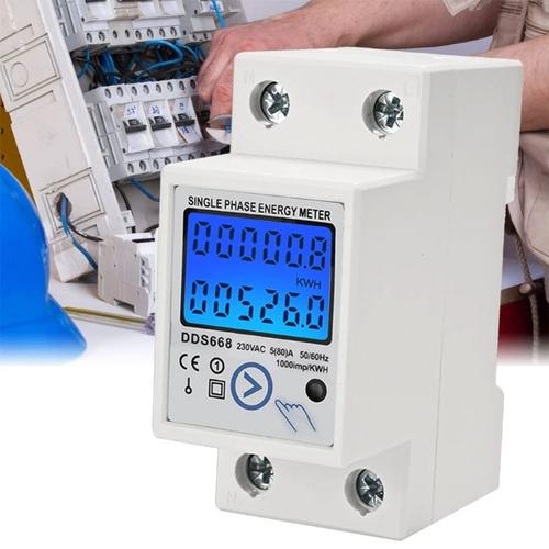 Jual Meteran Listrik Digital Din Rail kWh Meter Single Phase 230 V ...