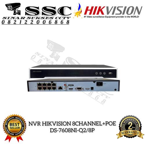 Jual DS-7608NI-Q2/8P - NVR IP CAMERA CCTV Hikvision 8 Channel PoE 2 HDD - +HDD 1TB/1000 ...