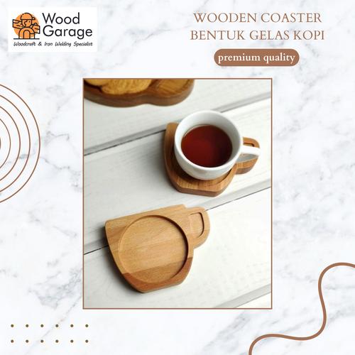 Jual Wooden coaster / tatakan gelas bahan kayu unik - gelas kopi - Kab ...