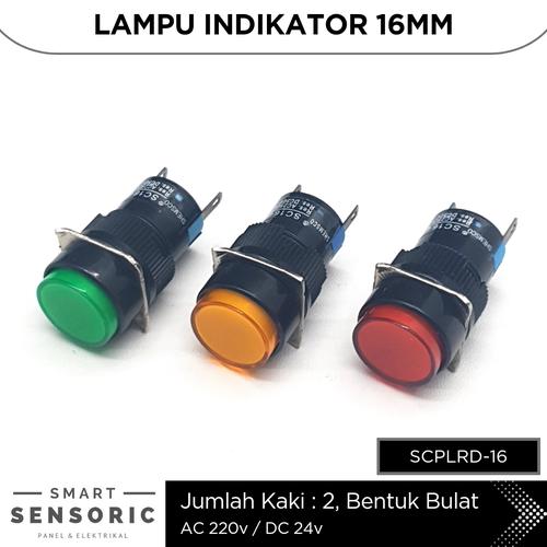 Jual SCPLRD-16 Pilot Lamp 16mm Indicator Lamp 24v 220v Shemsco Lampu ...