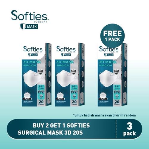 Jual BUY 2 GET 1 MASKER SOFTIES SURGICAL 3D BOX - Japanese - Jakarta ...
