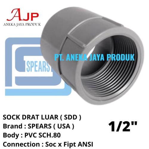 Jual Sock Drat Dalam ( SDD ) PVC SCH.80 - SPEARS ( USA ) - 1/2" Inch ...