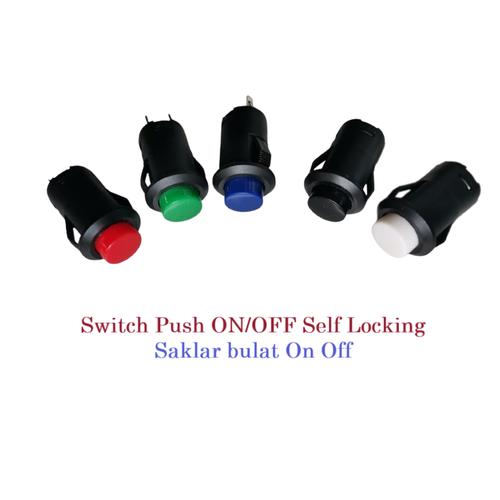 Jual Saklar Bulat Switch Push ON OFF Self Locking Button Tombol Lock ...