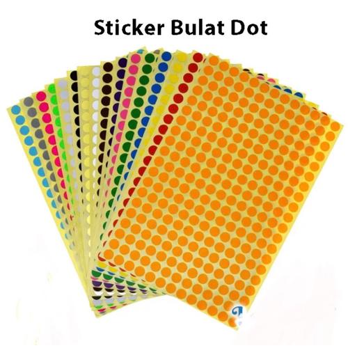 Jual Stiker Bulat Dot Label -/+ 8-9 mm 13mm Per Lembar Sticker Bulat ...