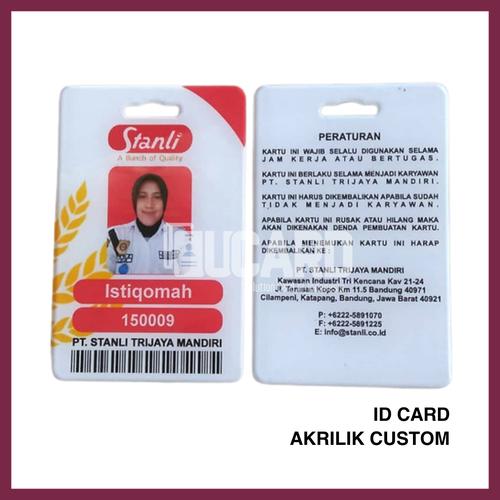 Jual KARTU PENITIPAN BARANG / ID CARD / NAME TAG BAHAN AKRILIK - 2 SISI ...