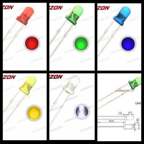 Jual LED 3mm Diffused Red Green Blue Yellow White High Qualityy - Putih ...