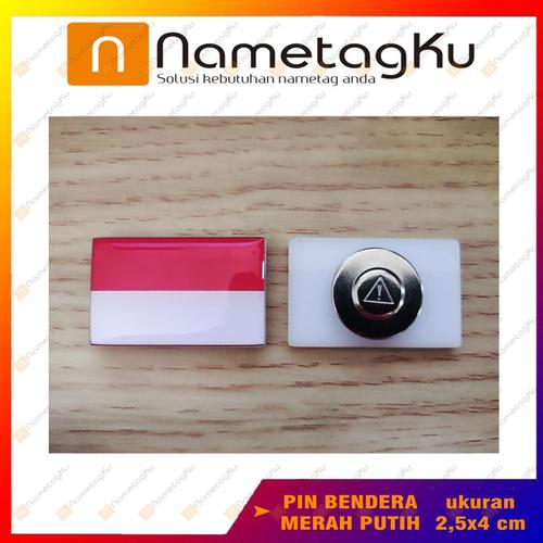 Jual Name Tag /Nama Dada /Papan Nama /Pin Bendera Merah Putih Magnet ...