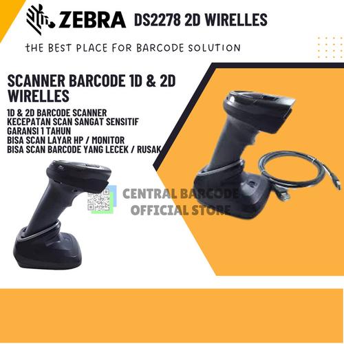 Jual Barcode Scanner Zebra DS2278 1D 2D Cordless Wireless QR Code e ...