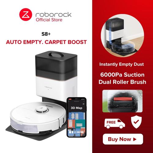 Promo NEW Roborock S8+ Plus White Black Robot Vacuum 6000Pa Suction ...