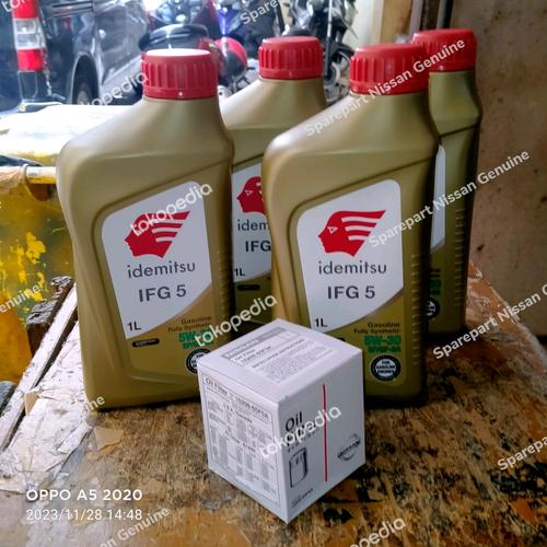 Jual 5w-30 Full Synthetic Idemitsu Paket Oli 4liter + filter oli Nissan ...