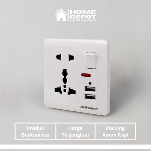 Jual Stop Kontak Usb Universal Tanam Dinding Inbow 2 Lubang Switch On ...