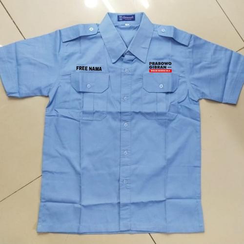 Jual Kemeja Prabowo Gibran Biru Muda PDH PDL Lengan Pendek Pria Full ...
