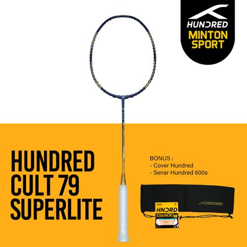 Jual Hundred Badminton Racket Cult 79 Superlite HBRX-2U125-3 Navy/Gold ...