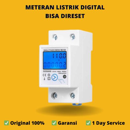 Jual Meteran Listrik Digital Bisa direset Kwh Watt Meter Din Rail 230V ...