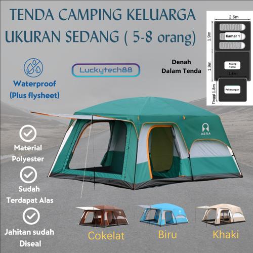 Promo TENDA CAMPING KELUARGA 2 RUANG TENDA CAMPING OUTDOOR 5-8 ORANG ...