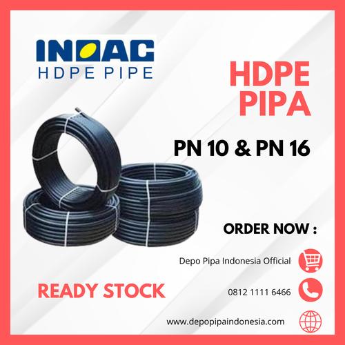 Jual Pipa HDPE 1-1/2" Inch Inoac PN 10 PN 16 100 Meter Per Roll - PN 10 ...