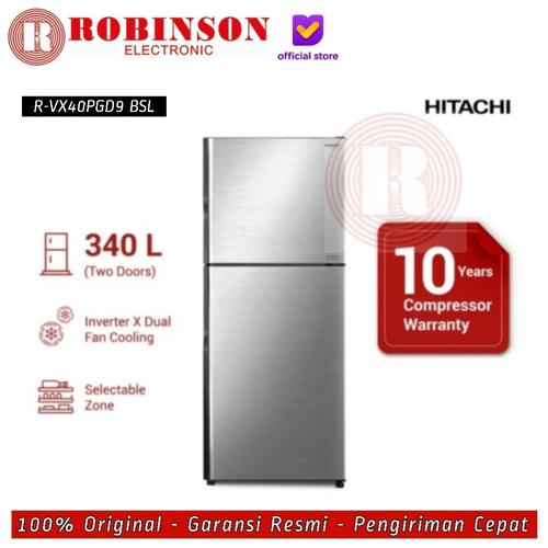 Jual HITACHI KULKAS 2 PINTU 340 LITER R-VX40PGD9 BSL - Kota Medan - Robinson electronic | Tokopedia