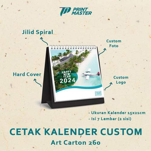 Jual Cetak Kalender Meja Custom Design Ukuran A5 Potrait - Tanpa ...