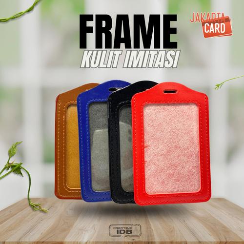 Jual Frame Casing Tempat ID Card Holder Kulit Imitasi Potrait ...