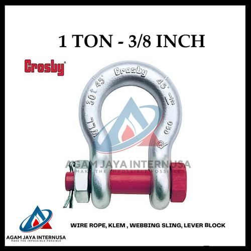 Jual Bow Shackle G2130 1 Ton - 3/8" CROSBY Segel Bolt Type - Kota ...