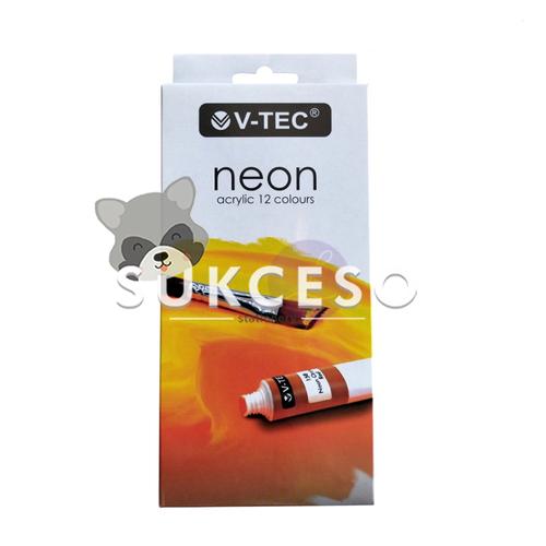 Jual Vtec Acrylic Neon 12 Colours / Cat Akrilik Warna NEON SET 12 Warna ...