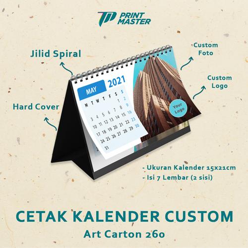 Jual Cetak Kalender Meja Custom Design Ukuran A5 Landscape - Laminasi ...