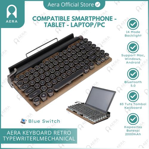 Promo AERA Keyboard Retro TW1867 | Wireless Mechanical keyboard RGB ...
