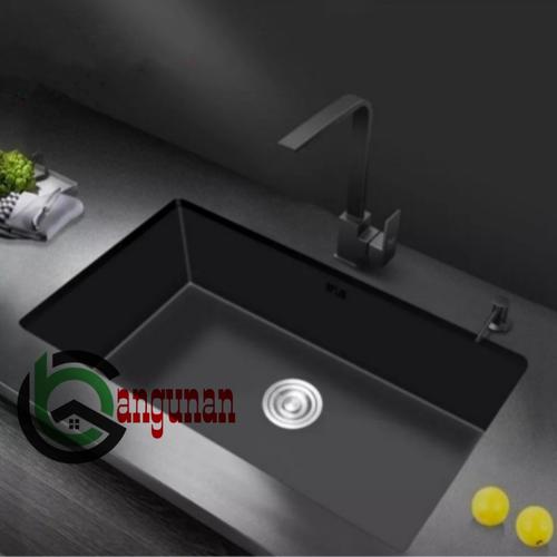 Jual Kitchem Sink 6045 Black Undermount Kran Dinding/Wastafel Cuci ...