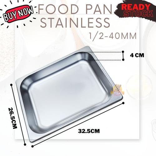 Jual Food pan prasmanan Stainless ukuran 1/2 tinggi 4CM foodpan warmer ...
