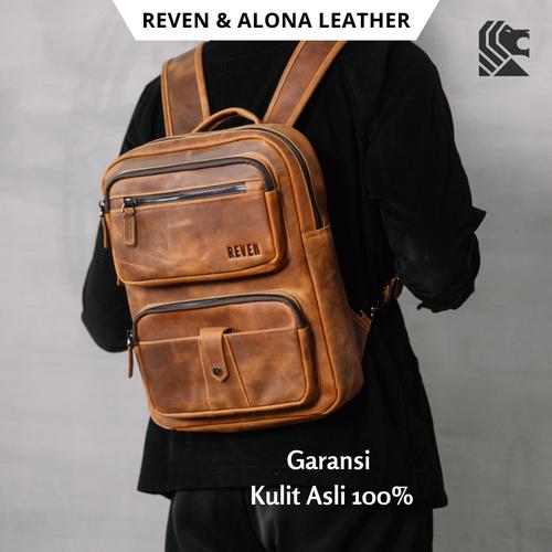 Promo Tas Ransel Pria Kulit Asli Osiri Backpack Waterproof Anti Air Original - Cokelat - Kab ...