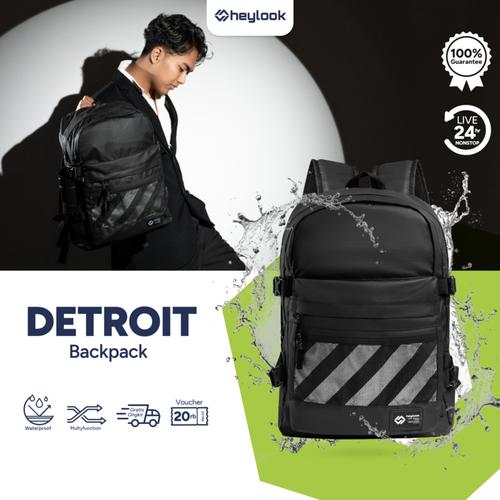 Promo Backpack Pria DETROIT Tas Laptop Punggung Water Resist Backpack ...