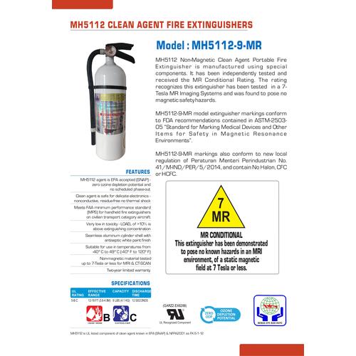 Jual Apar MH5112-9-MR Clean Agent Fire Extinguishers Non Magnetic MRI ...
