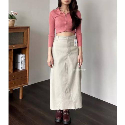 Promo Rome Skirt - Rok Cotton Chinos Panjang Wanita - Pocket Long Skirt ...