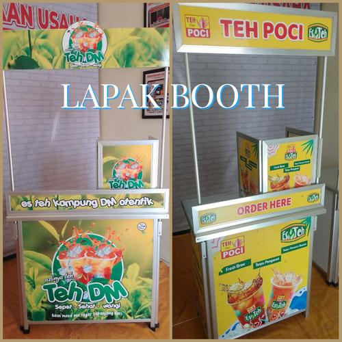 Jual Booth Meja Lipat Gerobak Dagang Es Teh dengan kotak tutup ...