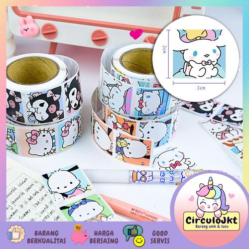 Jual 500 Pcs/Roll Sanrio Hadiah Stiker Lucu Sanrio Cinnamoroll Desain Kartu - 500TY WREATH ...