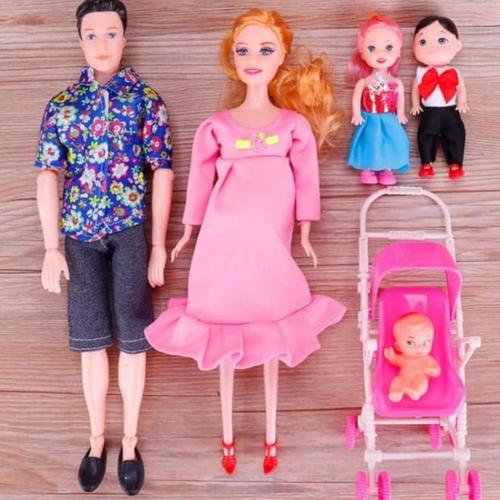 Jual CM Paket Keluarga Barbie Ibu Hamil Mainan Barbie Keluarga set 6pcs ...