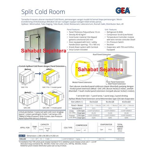 Jual Split Cold Room CDU GEA Tipe GAC-75 Chilled / GAC 75 Chilled ...