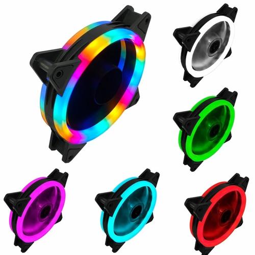 Promo FAN CASE CASING GAMING PC DUAL RING RGB 12CM PREMIUM QUALITY ...