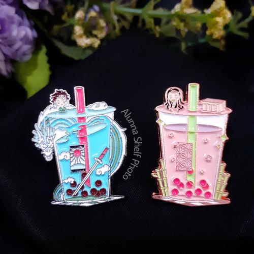 Jual Pin Enamel Tanjiro Nezuko Demon Slayer Boba Bros Aksesoris ...