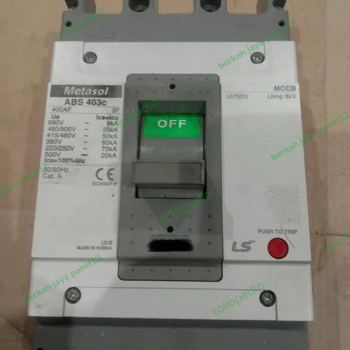 Jual MCCB LS ABS 403c Metasol 400A 3P 50ka mccb ls abs 403c Metasol ...