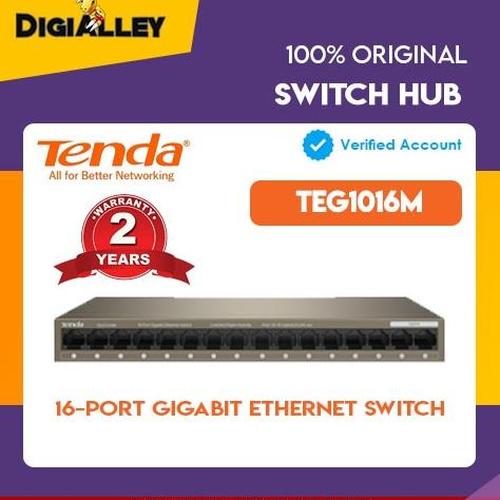 Jual Tenda Teg1016M Switch Hub Ethernet Gigabit 16 Port Support Vlan ...